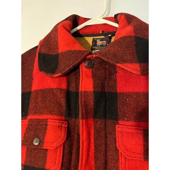 Woolrich | Jackets & Coats | Vtg Woolrich Mens 4s 50s Red Wool Plaid ...